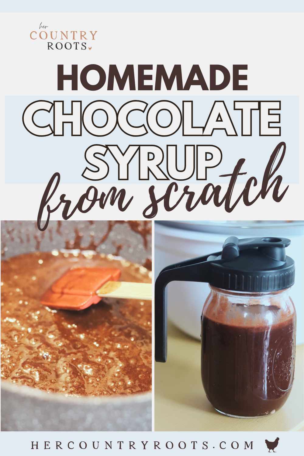 Homemade Chocolate Syrup for Chocolate Milk & More - Her Country Roots